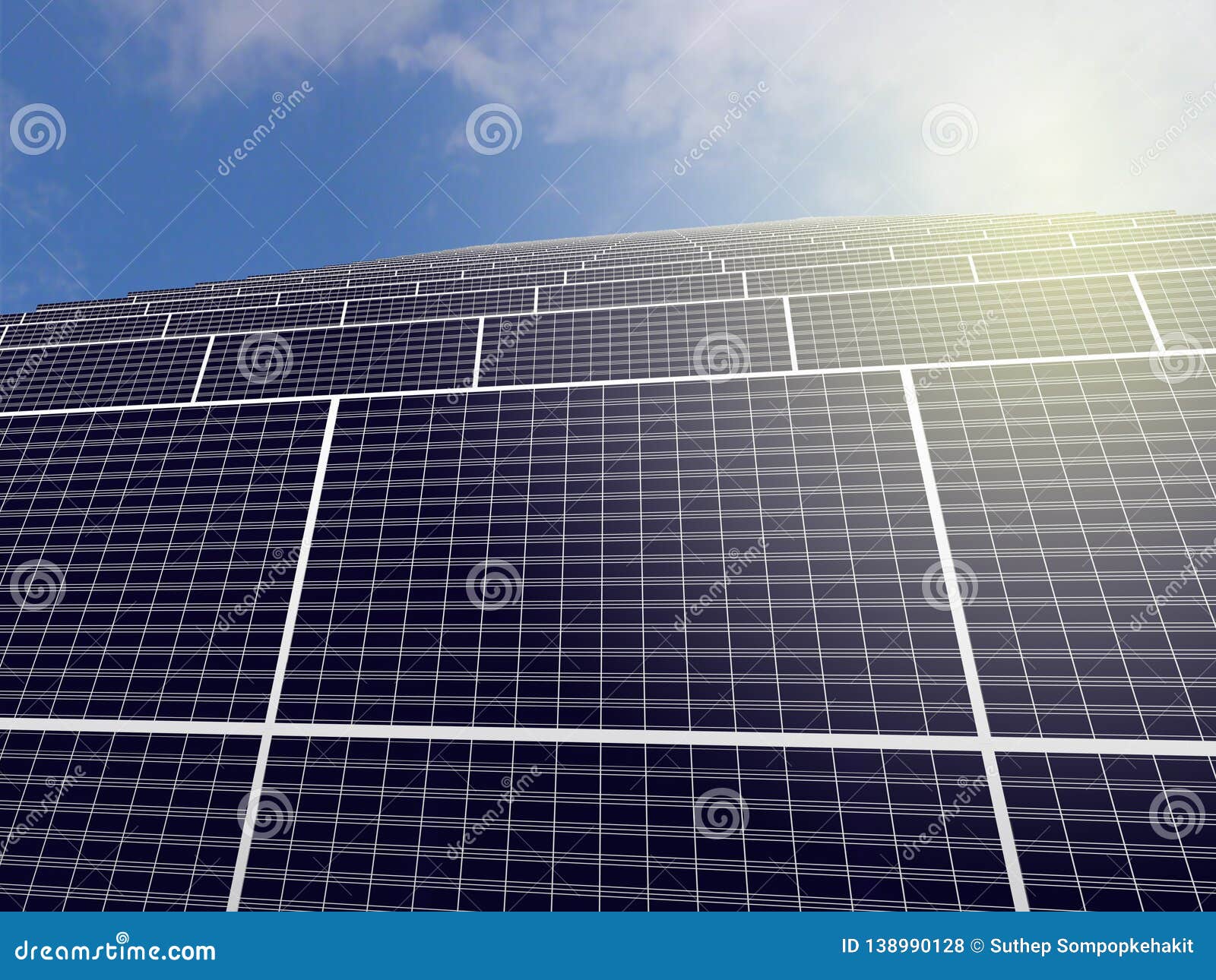 Solar power , 3D rendering stock illustration. Illustration of ...