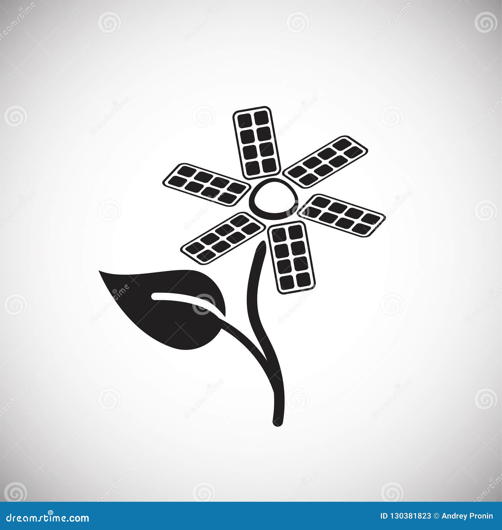 Solar Power Flower on White Background Stock Vector - Illustration of ...