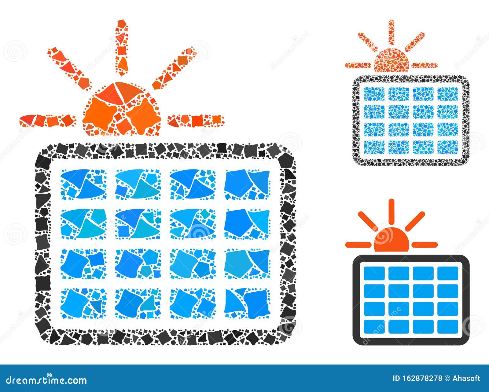 Solar Power Mosaic Icon of Joggly Pieces Stock Illustration ...