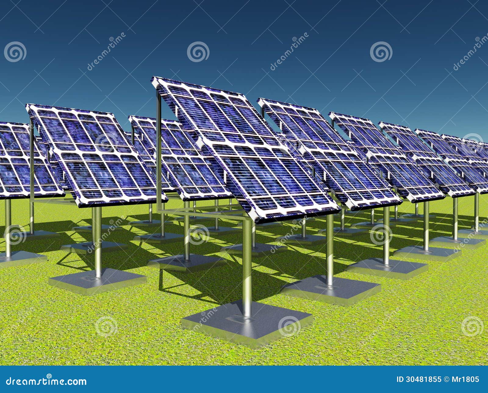 Solar Power Plant stock illustration. Illustration of innovation - 30481855