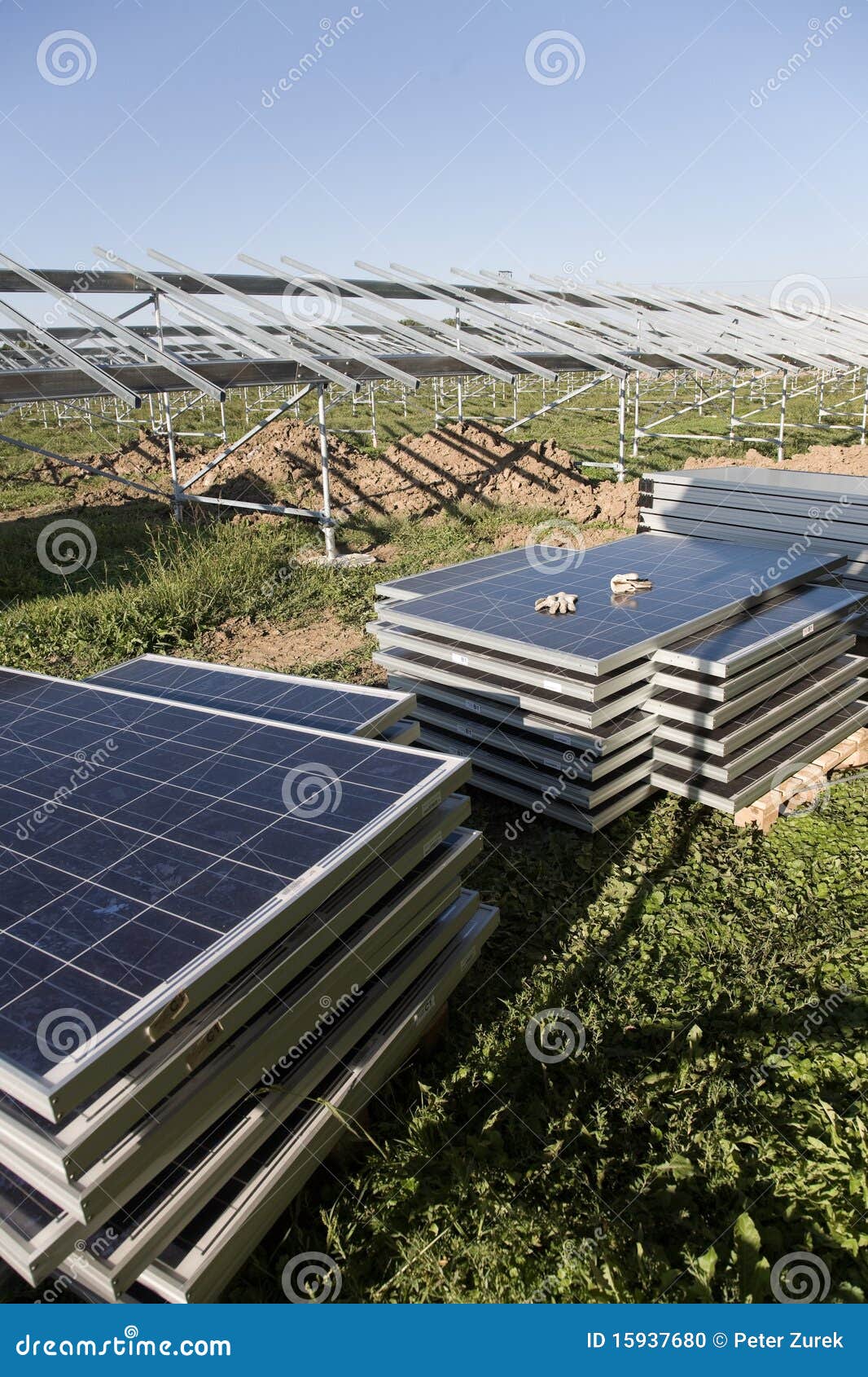 Solar Power Plant Construction Stock Photo - Image of solar, power ...