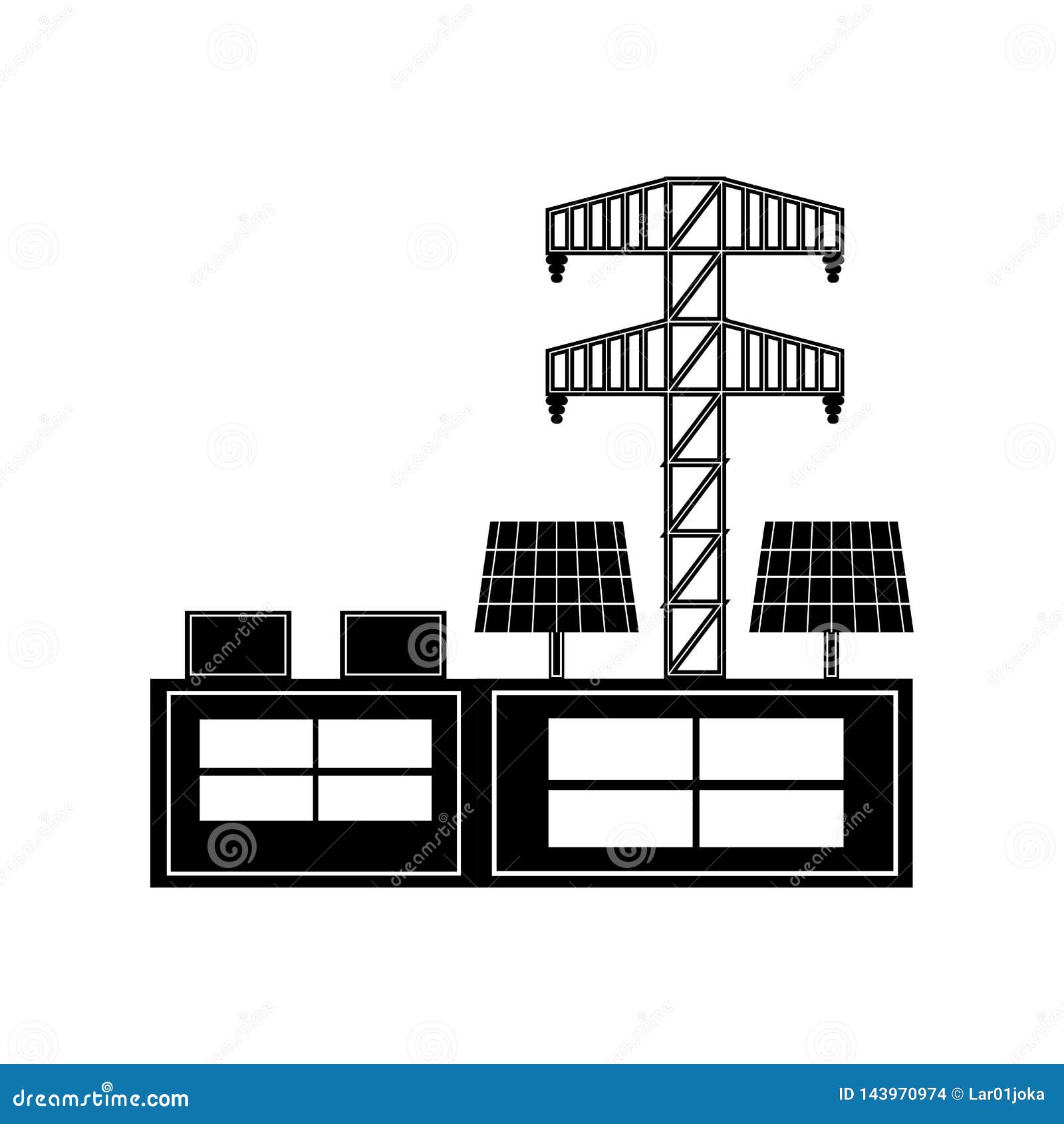 Solar power plant icon stock vector. Illustration of energy - 143970974
