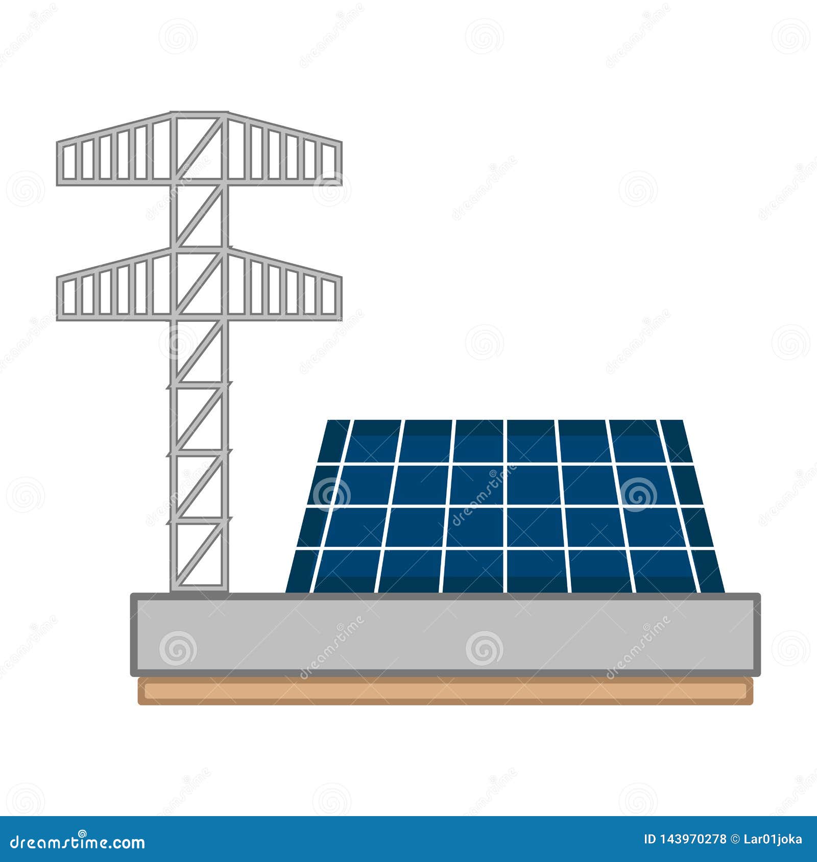 Solar power plant stock vector. Illustration of modern - 143970278