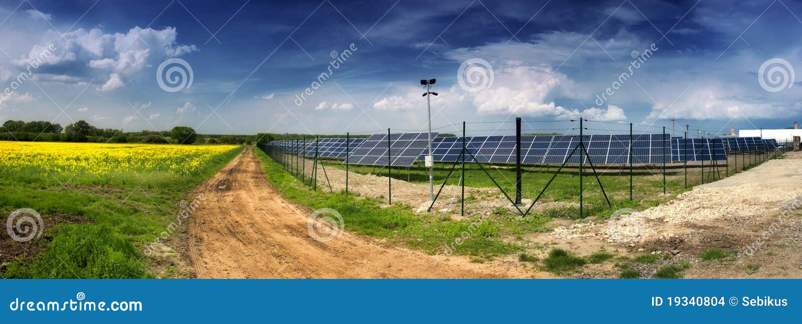 Solar Power Plant in Landscape Stock Photo - Image of land, industry ...