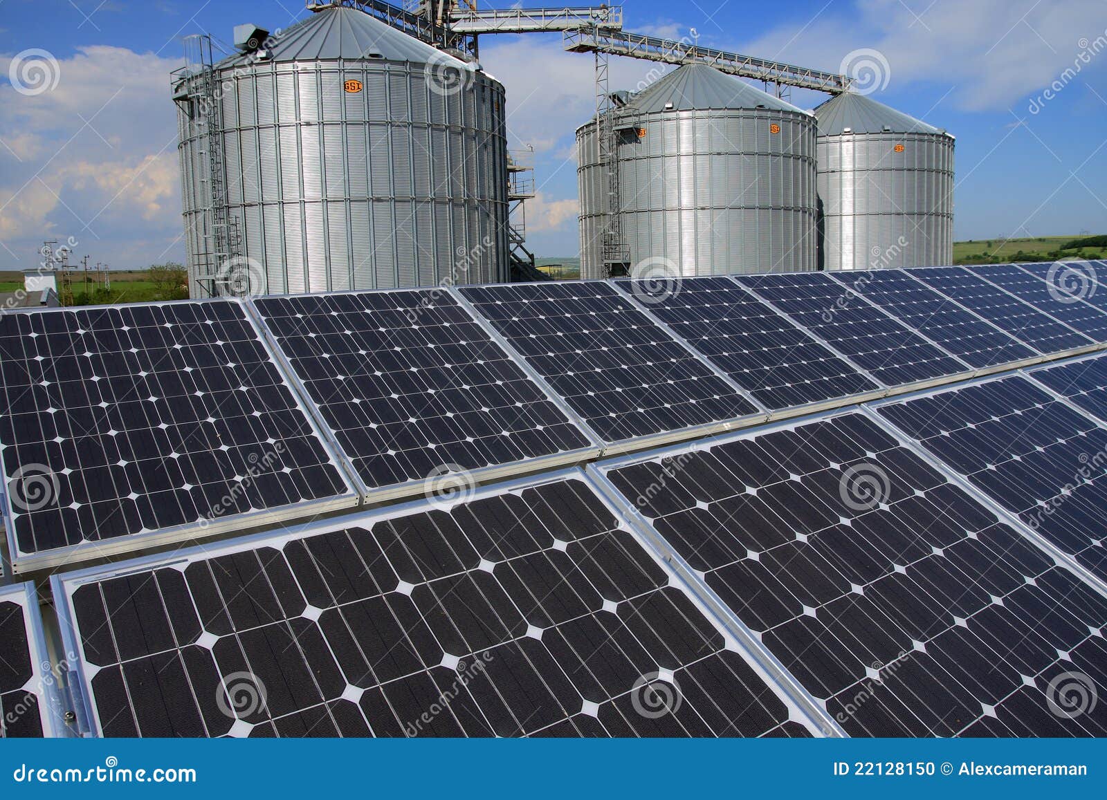 Solar Power Plant in Rural Area Stock Photo - Image of alternative ...