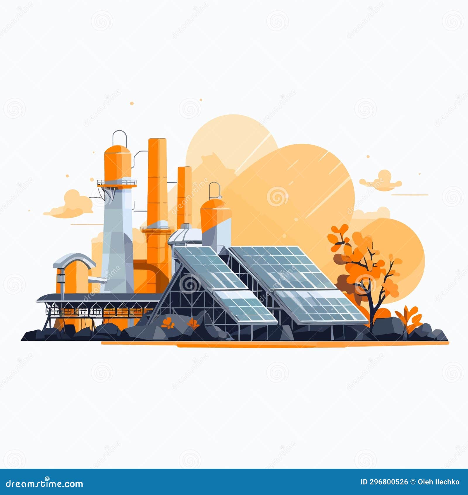 Solar Power Plant Vector Flat Minimalistic Isolated Illustration Stock ...