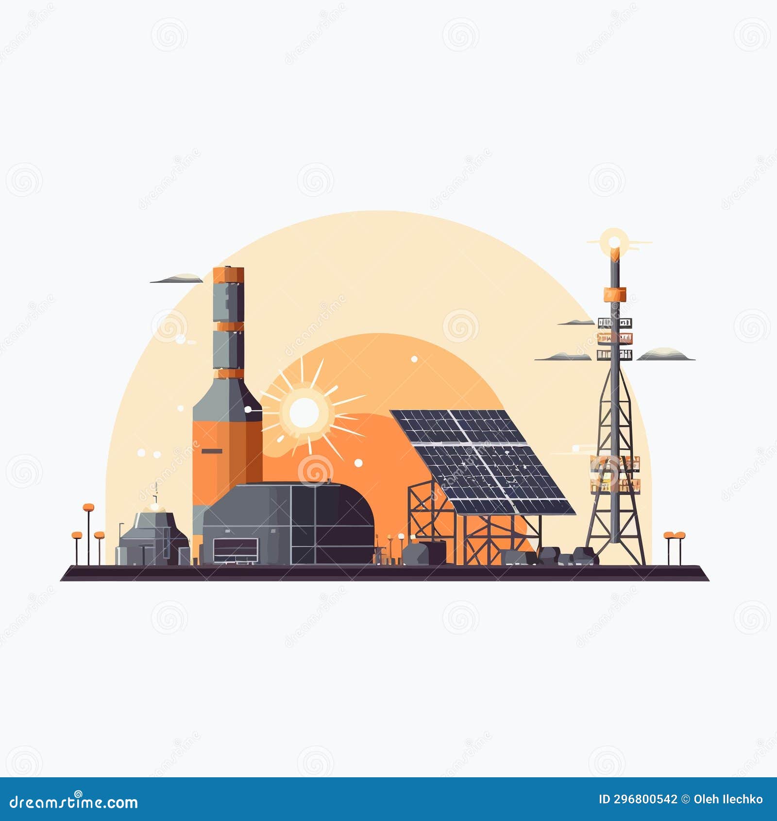 Solar Power Plant Vector Flat Minimalistic Isolated Illustration Stock ...
