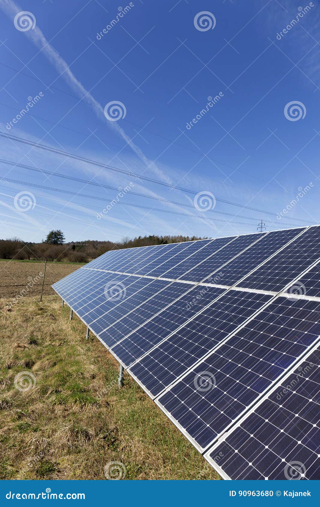 Solar Power Station in the Early Spring Nature Stock Photo - Image of ...