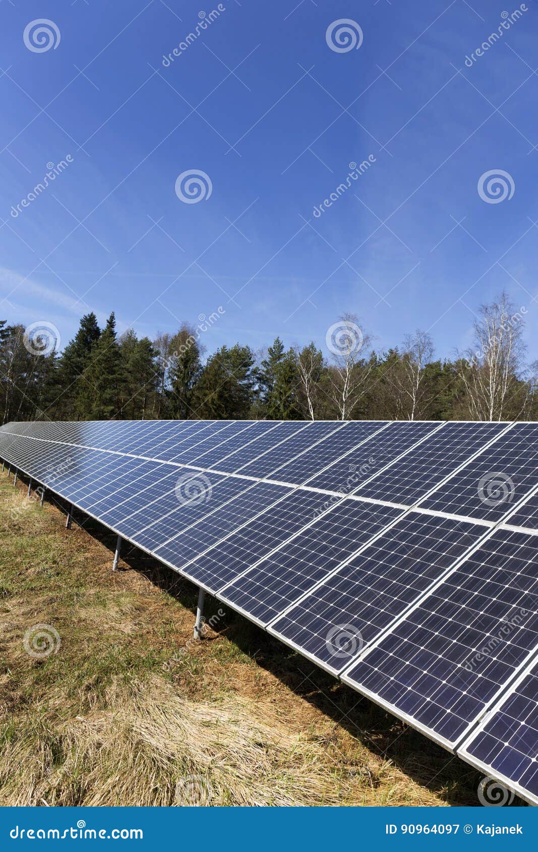Solar Power Station in the Early Spring Nature Stock Image - Image of ...