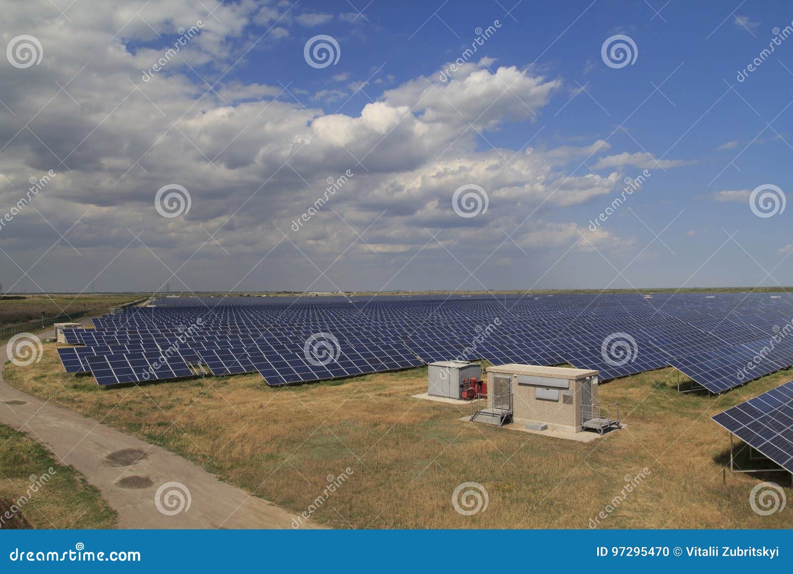 Solar Power Station Landscape Stock Photo - Image of industry ...