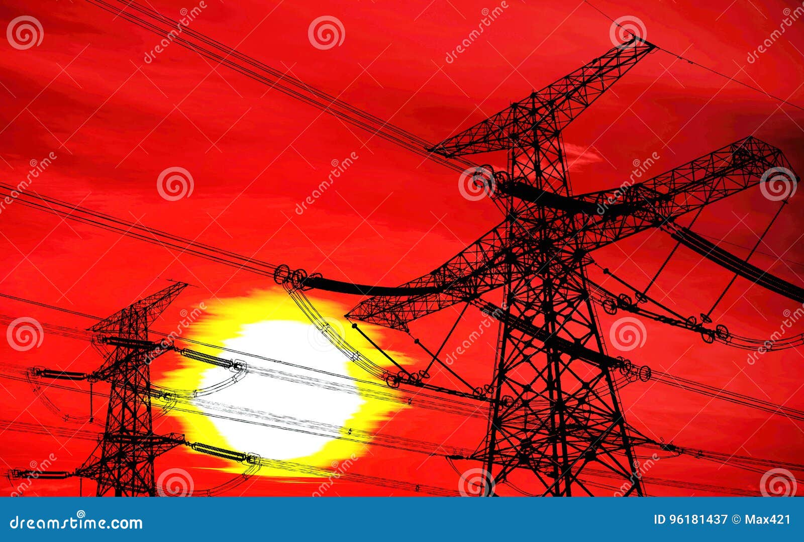 Solar power transmission stock image. Image of power - 96181437