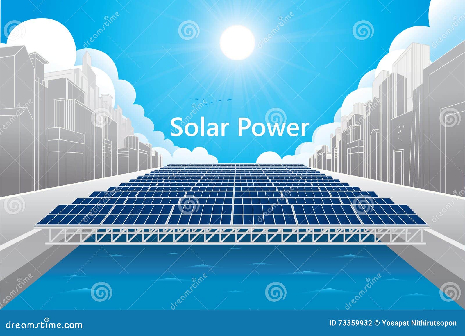 Solar power stock vector. Illustration of natural, plant - 73359932