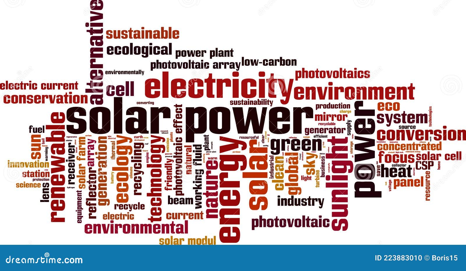 Solar power word cloud stock vector. Illustration of conservation ...