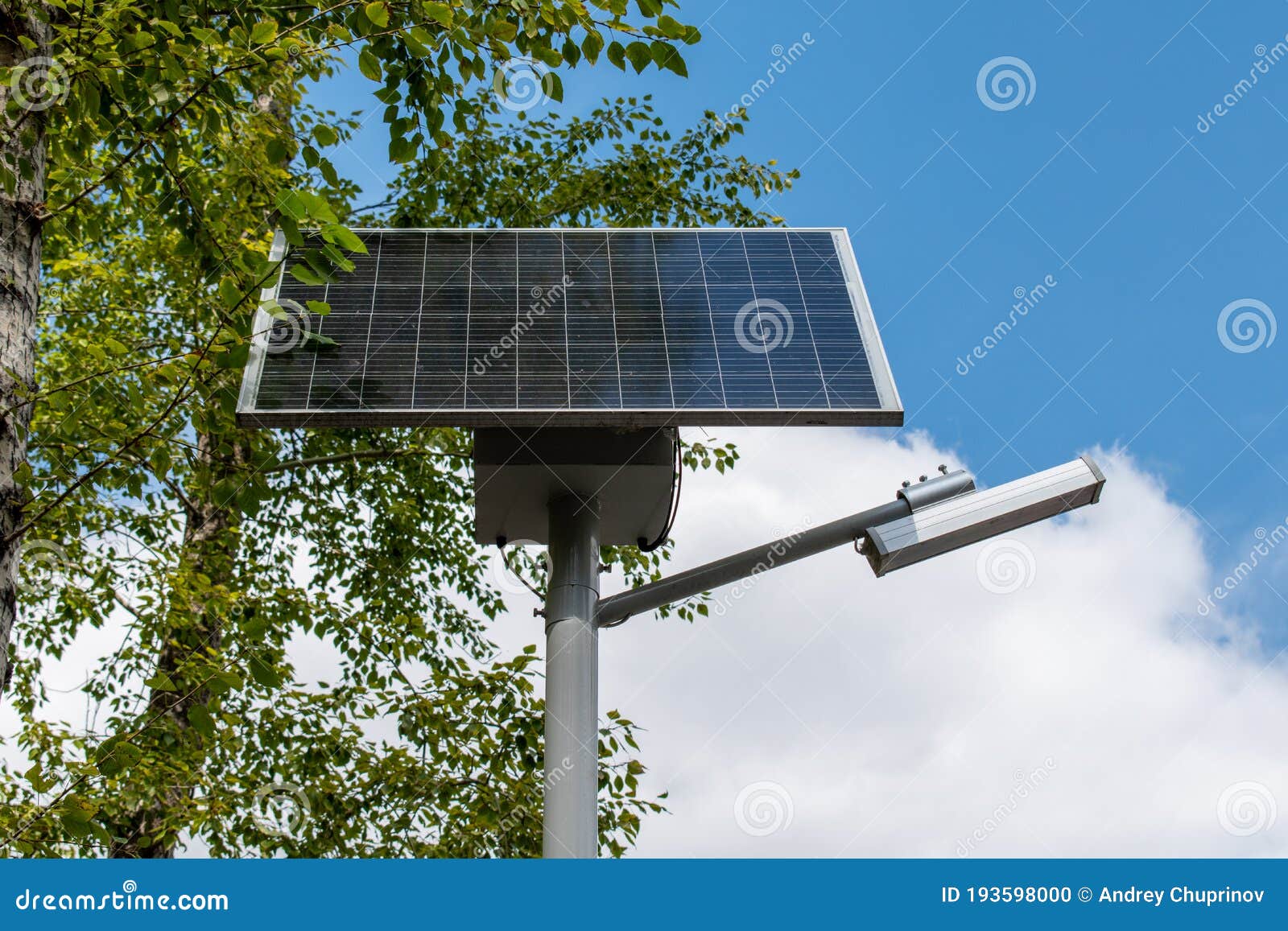 Autonomous Solar Power Plant for Lighting. Stock Photo - Image of ...