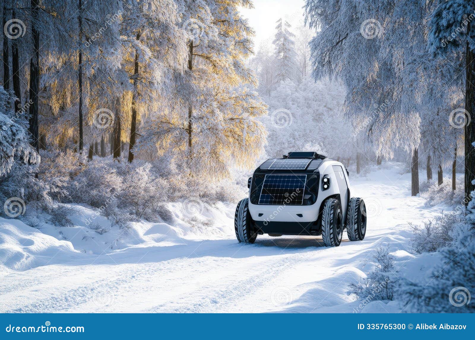 Solar-powered Autonomous Vehicle Navigating Snowy Forest Trail in ...