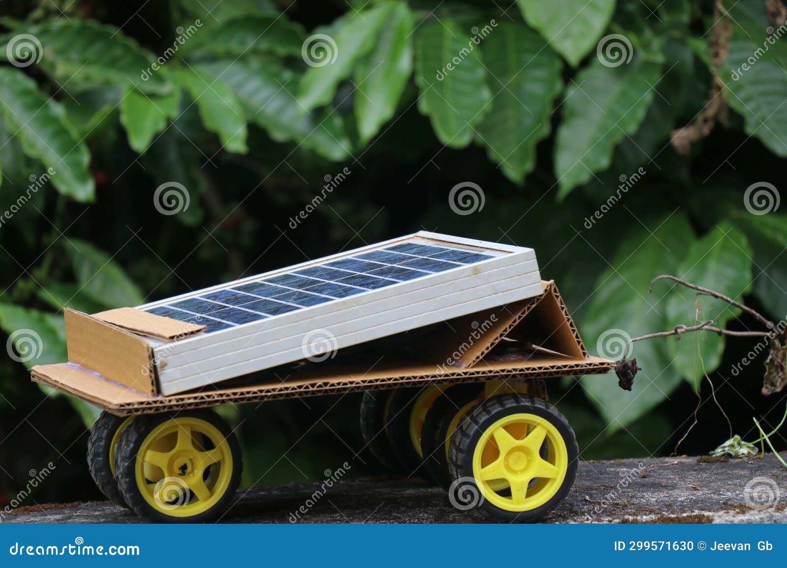 Solar Powered Car Built at Home. Solar Panel Runs the Wheels on a Dc ...