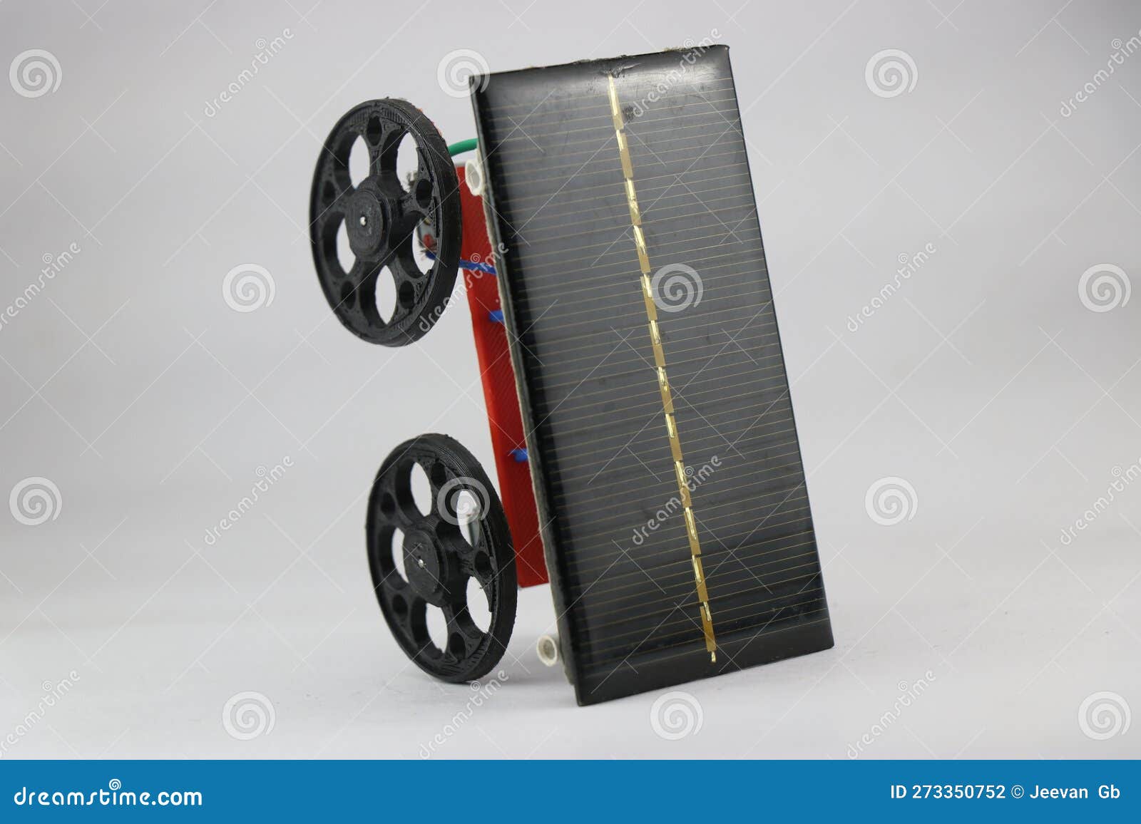 Solar Powered Car with a View of Its Solar Panel and Wheels on a White ...
