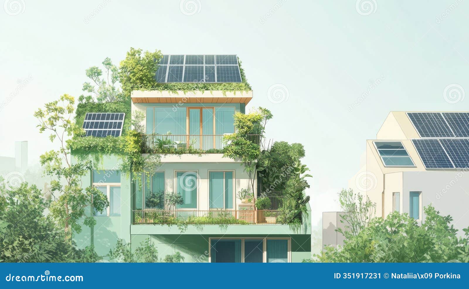 Solar-powered Eco-friendly Home with Greenery and Sustainable ... Solar-powered Eco-friendly Home with Greenery and Sustainable ...
