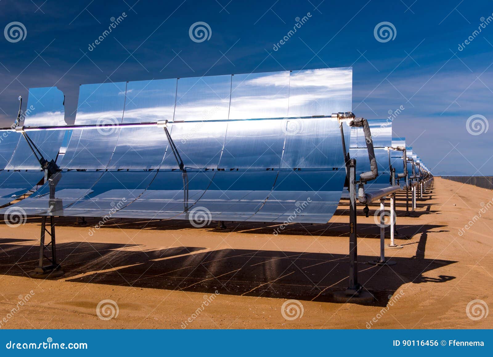 Solar Powered Heat Generators in Desert Stock Photo - Image of ...