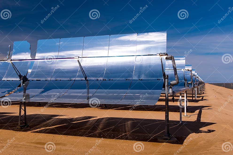 Solar Powered Heat Generators in Desert Stock Photo - Image of ...