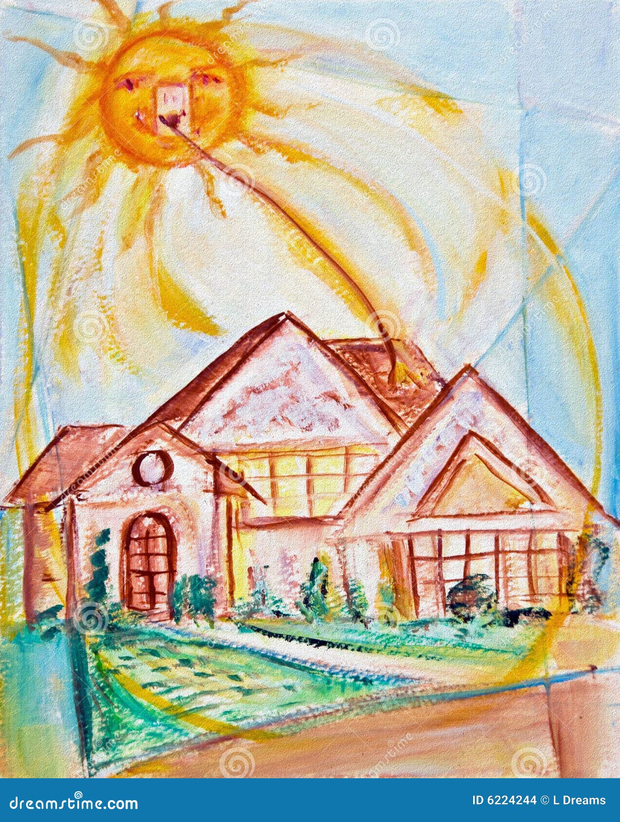 Solar powered home stock illustration. Illustration of home - 6224244