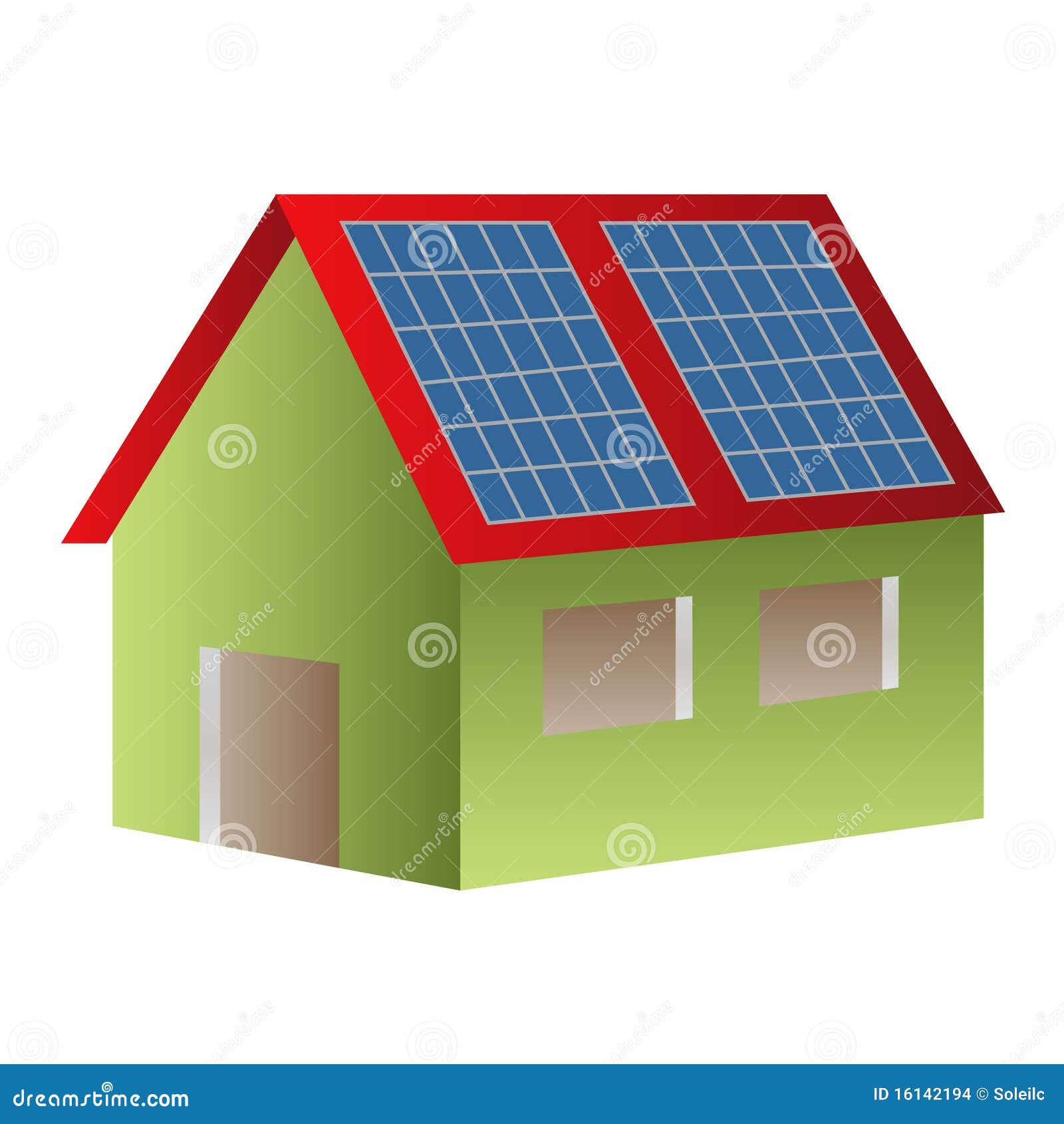 Solar powered house stock vector. Illustration of environmental - 16142194