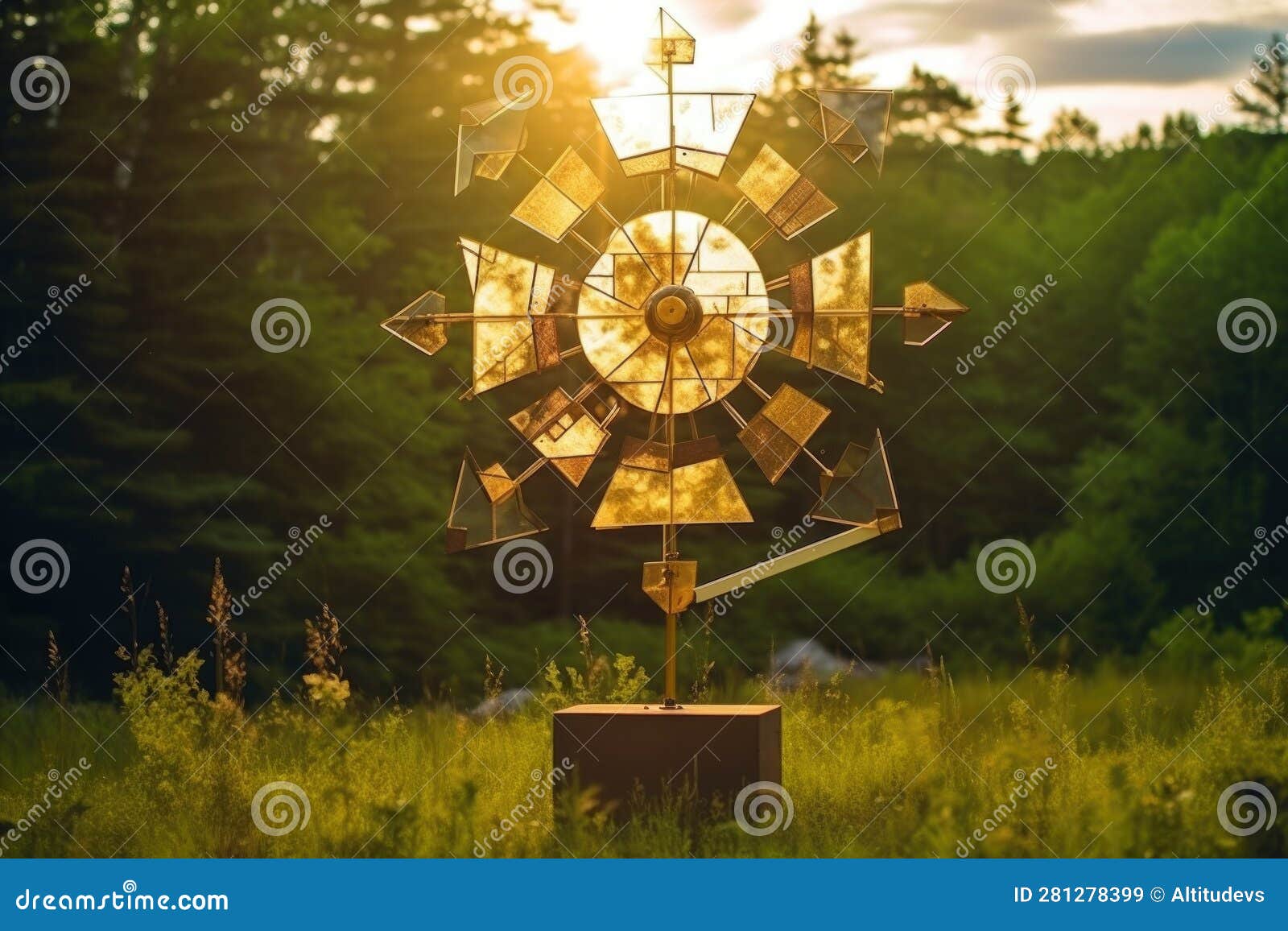 Solar-powered Kinetic Artwork with Eco-friendly Message Stock ...