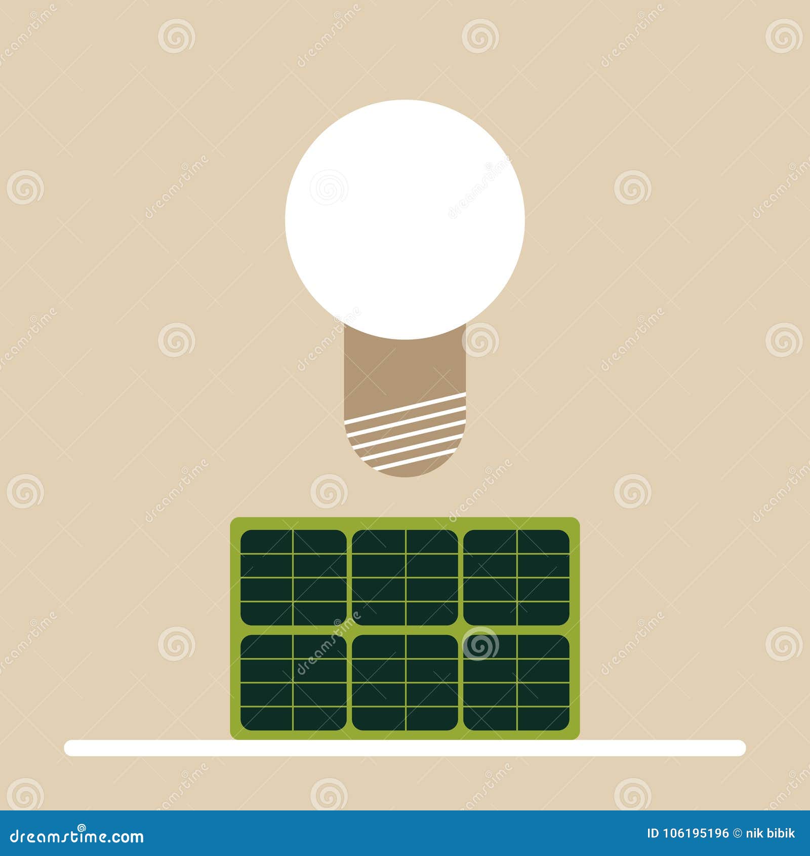 Solar Powered Lamp. Vector Illustration in a Flat Style Stock Vector ...
