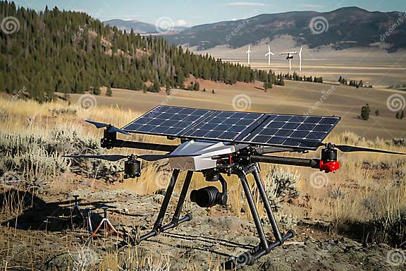 Solar-Powered Large Drone for Efficient Operations Stock Illustration ...
