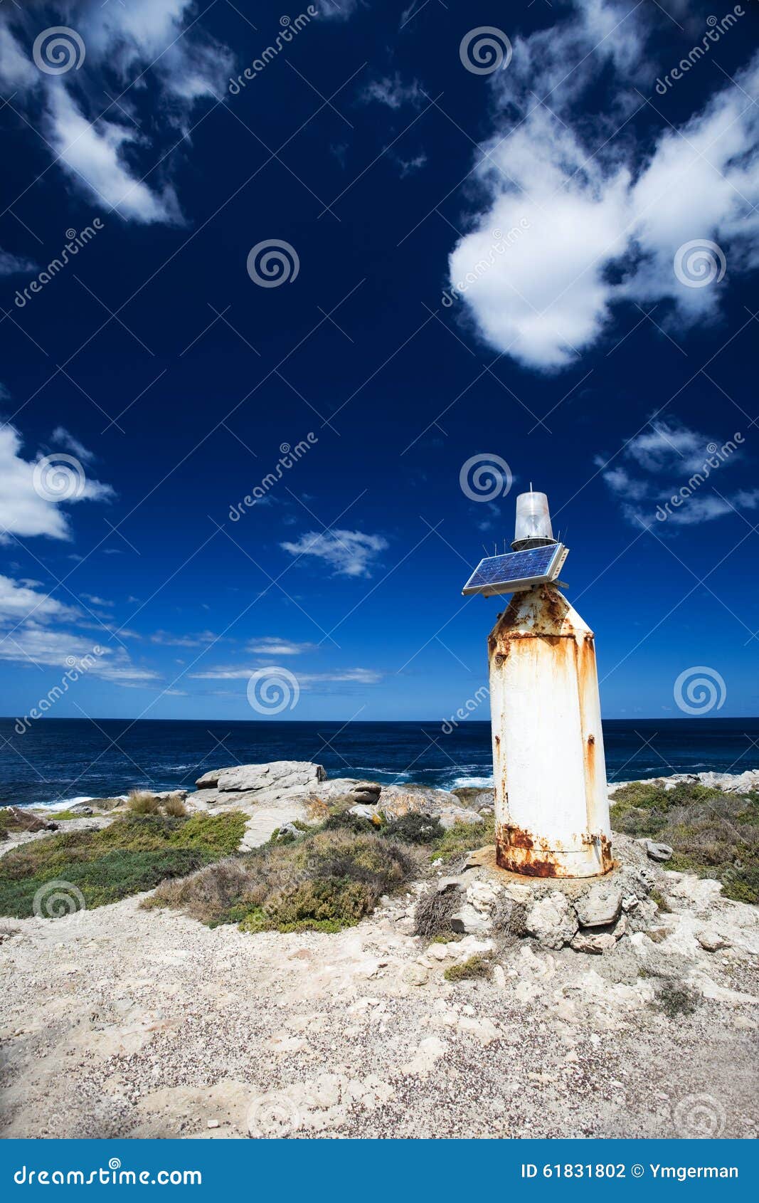 Solar powered lighthouse stock photo. Image of solar - 61831802