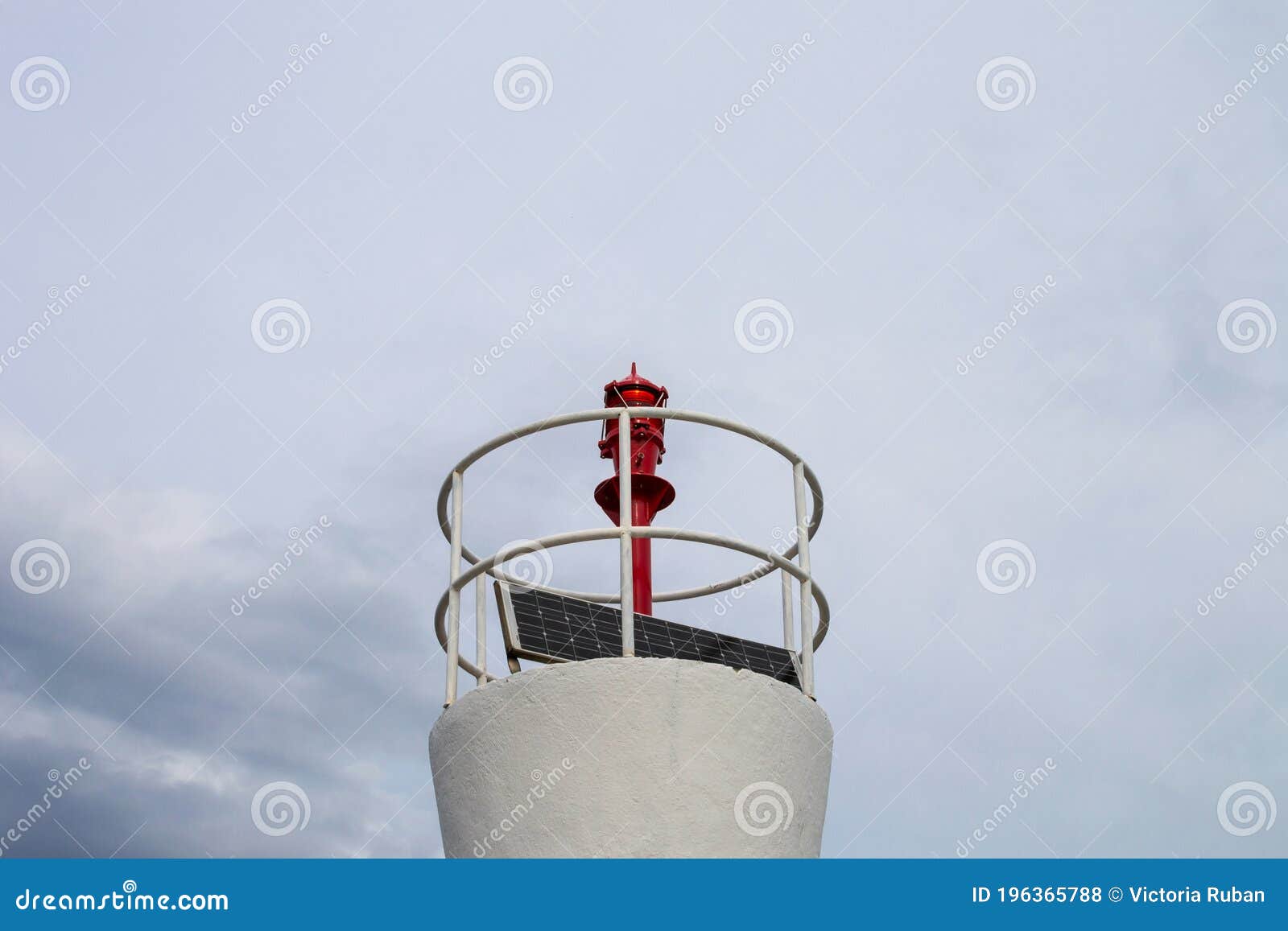 Solar Powered Lighthouse, Solar Battery Stock Photo - Image of lantern ...
