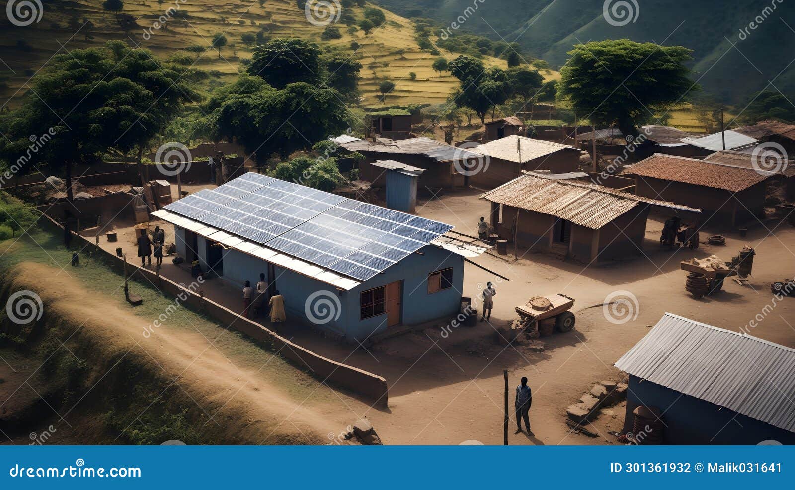 Solar-powered Microgrid Providing Energy To a Remote Village Stock ...