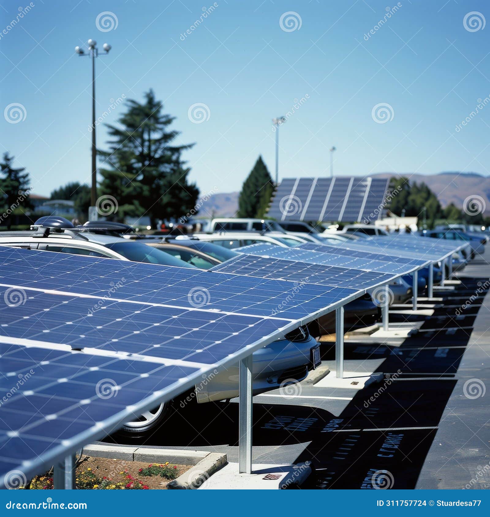 Solar-Powered Parking Structure Stock Photo - Image of photovoltaic ...