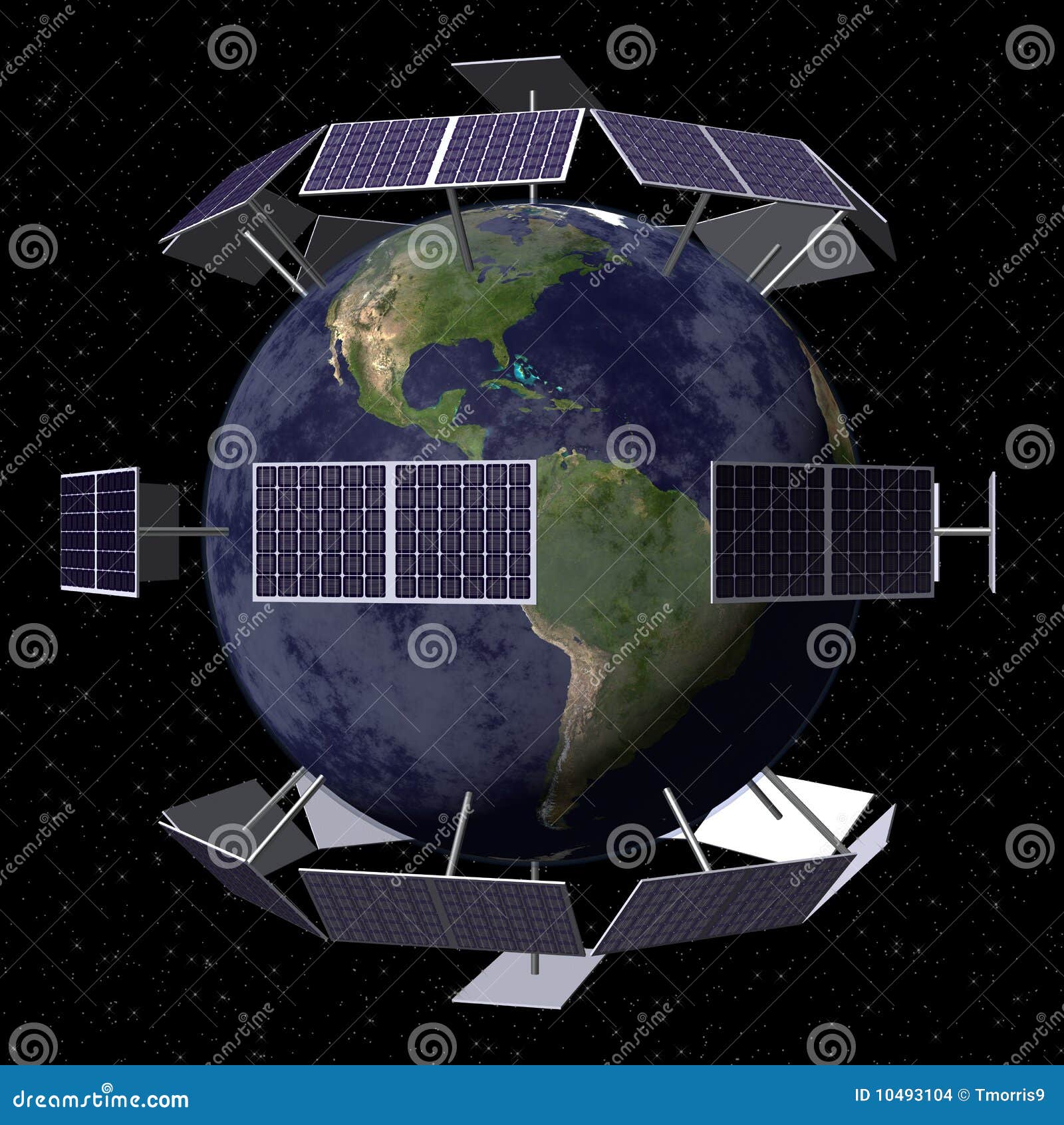 Solar Powered Planet stock illustration. Illustration of electricity ...