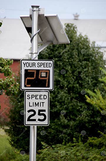 Solar Powered Radar Speed Detection Stock Image - Image of modern ...