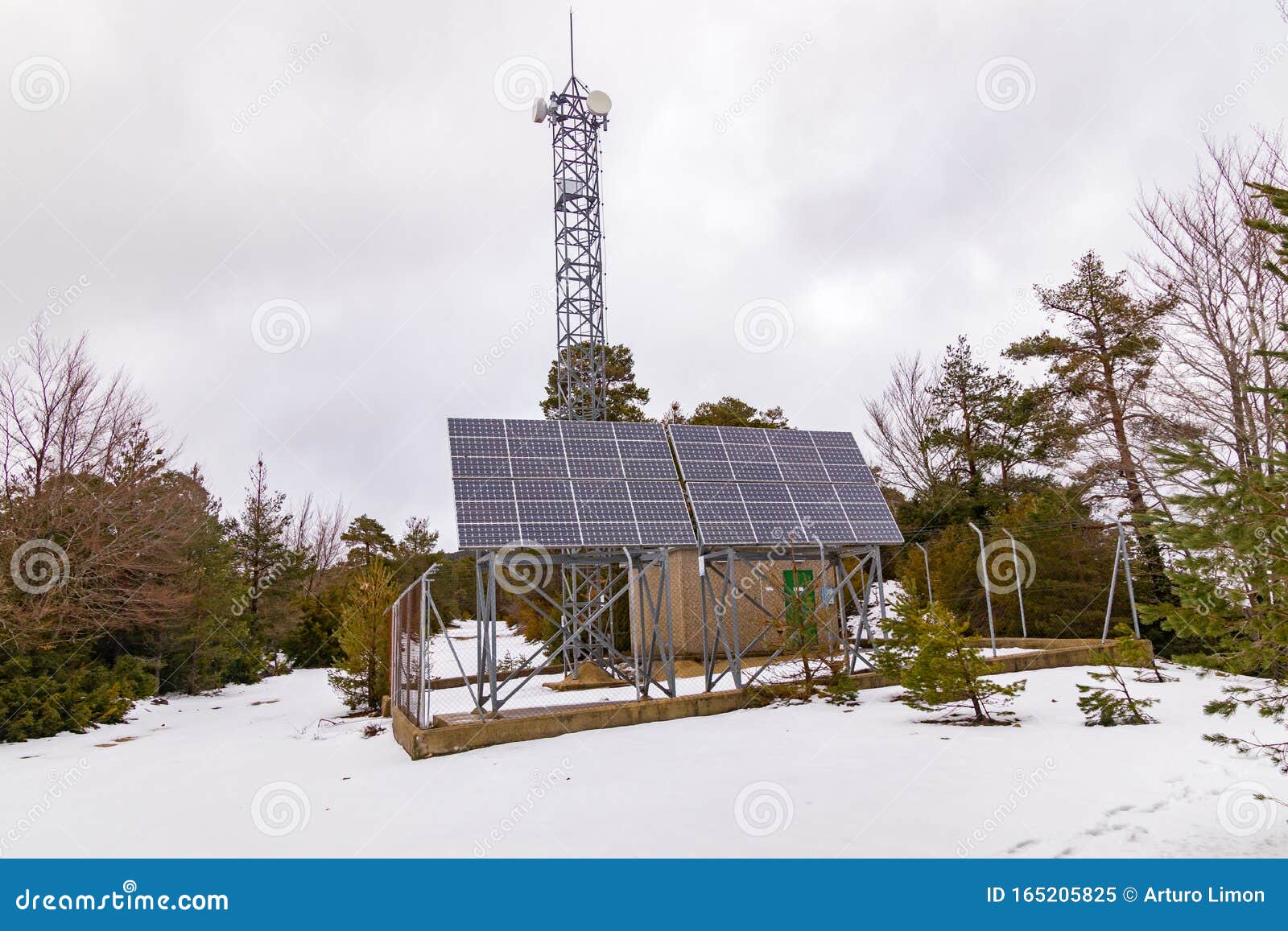 Solar Powered Repeater in the Mountains Stock Image - Image of panel ...