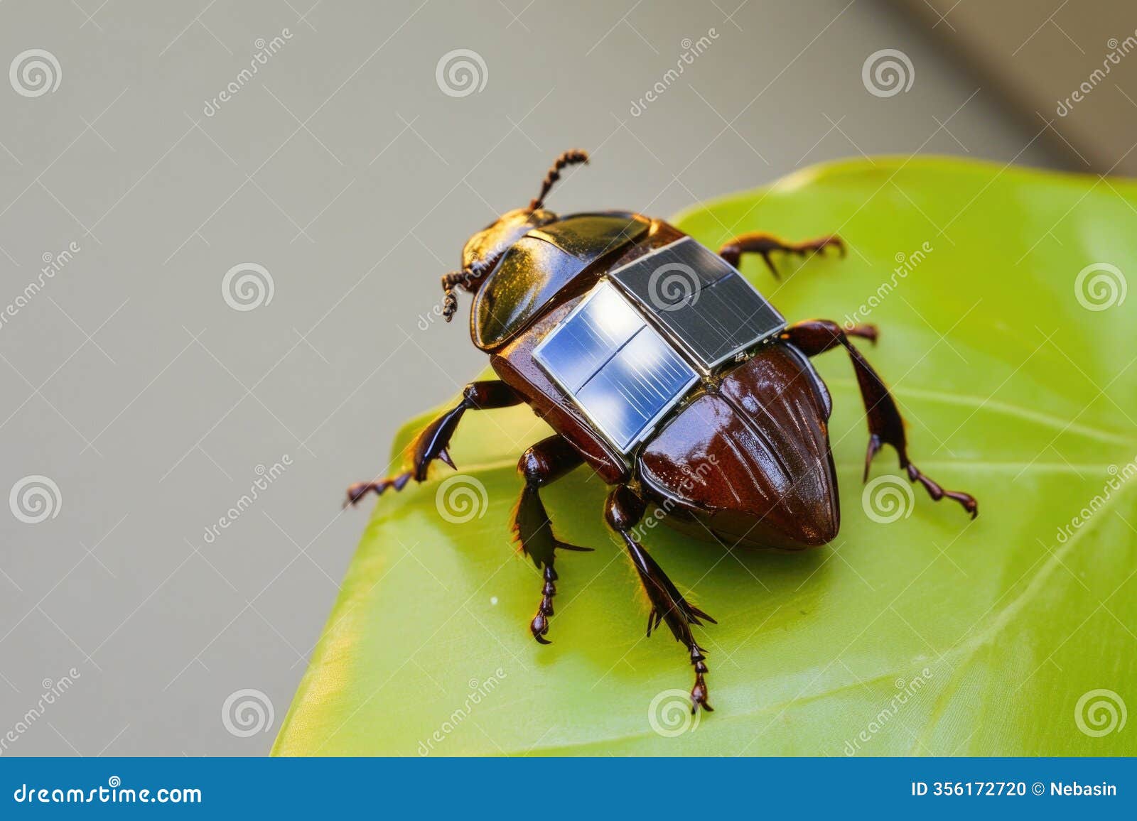 Solar-powered Robotic Beetle on Leaf: Renewable Energy Insect ...