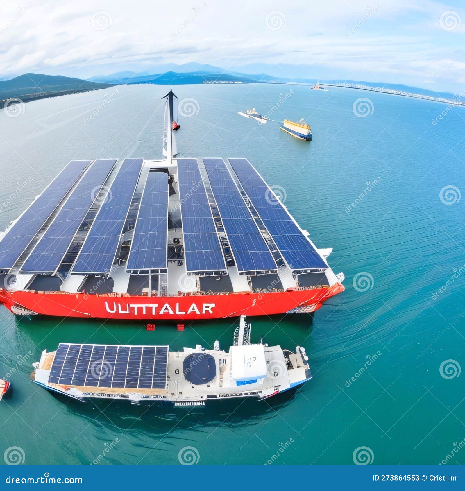 Solar Powered Ship - AI Generated Image Stock Illustration ...