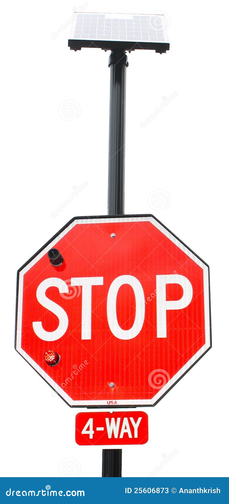 Solar Powered Stop Sign stock image. Image of power, traffic - 25606873