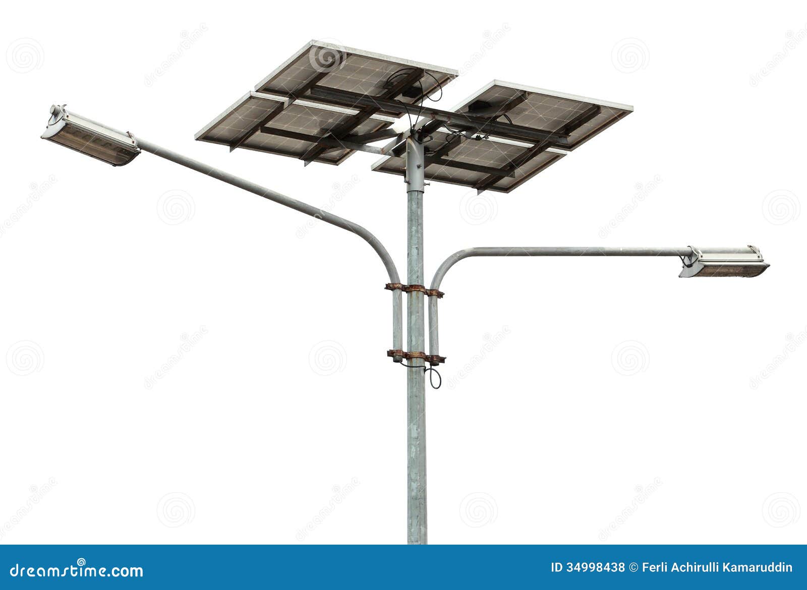Solar powered street light stock photo. Image of bulb - 34998438