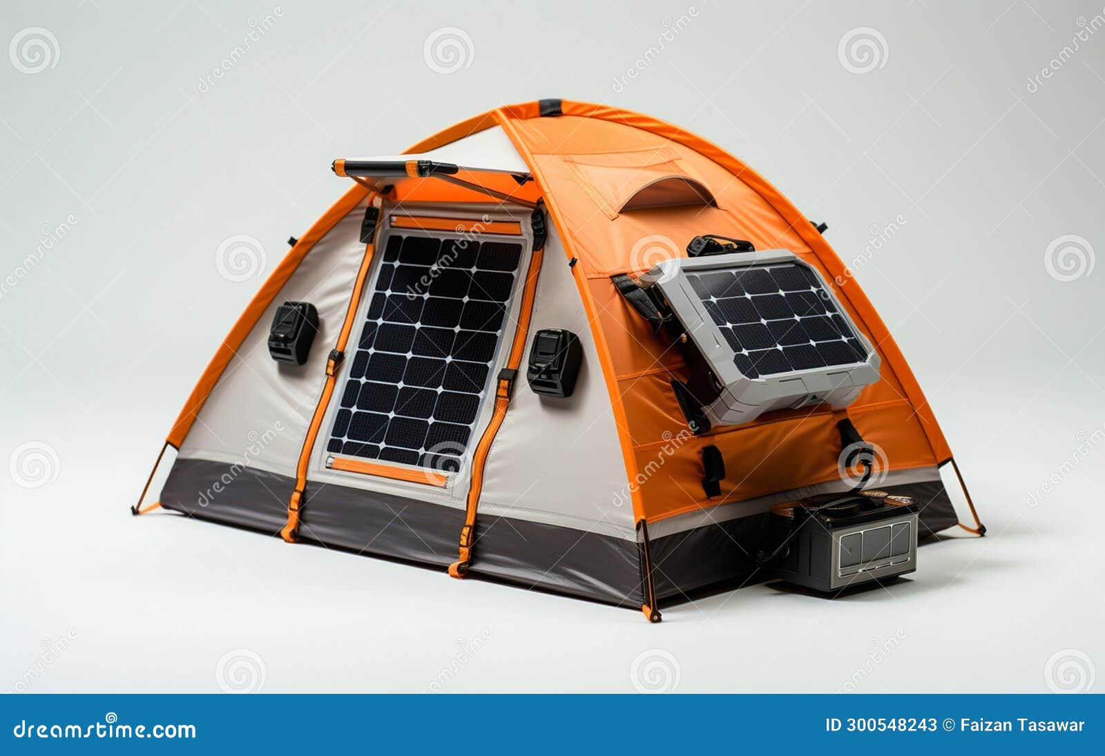 Solar Powered Tents White Scene -Generative Ai Stock Illustration ...