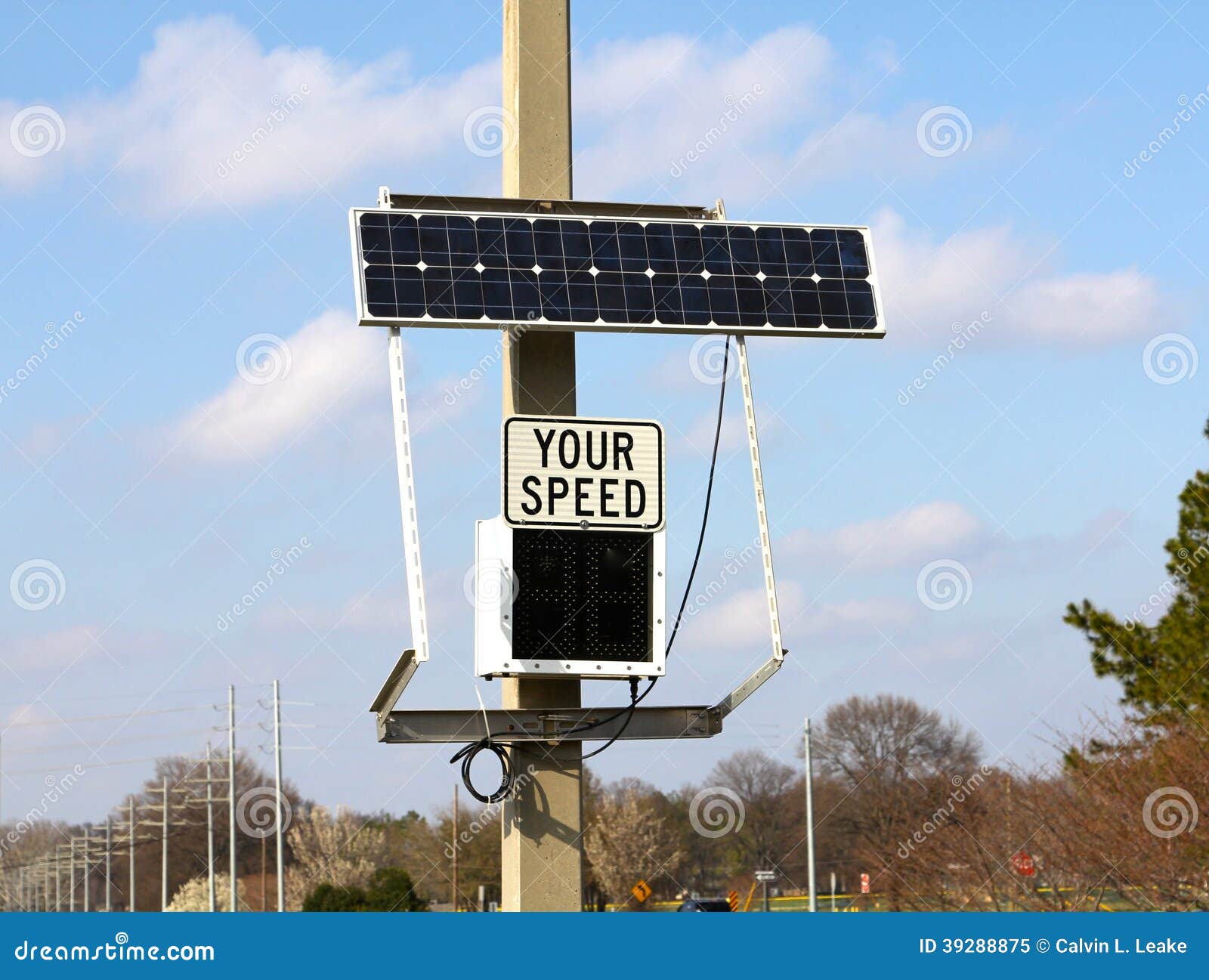 Solar Powered Traffic Speed Awareness Sign Stock Image - Image of sign ...