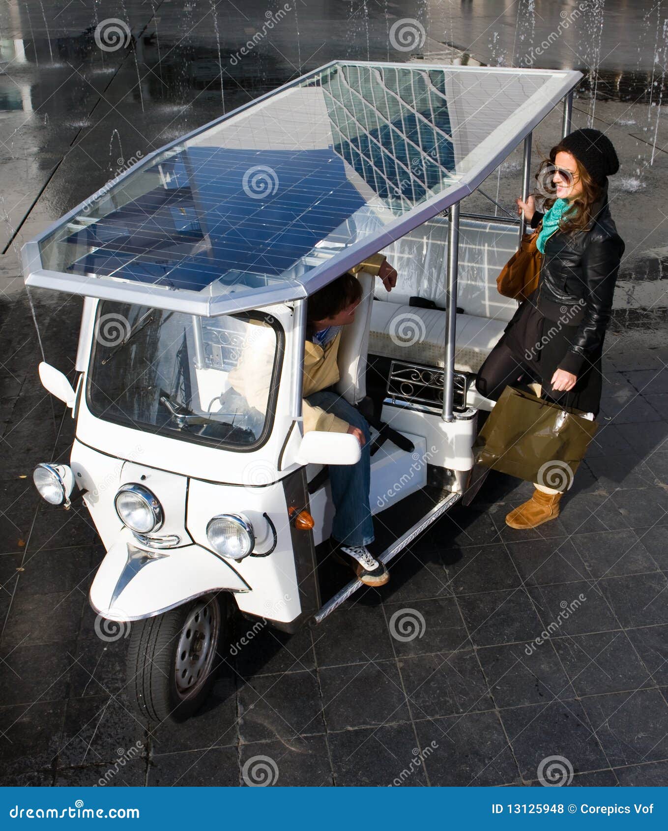 Solar powered tuc tuc stock photo. Image of sustainable - 13125948