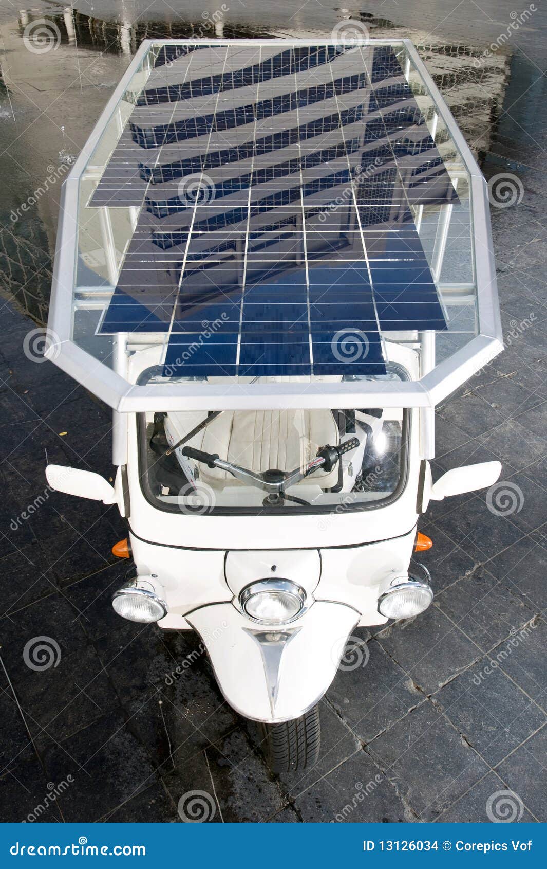 Solar powered tuc tuc stock photo. Image of driving, riding - 13126034