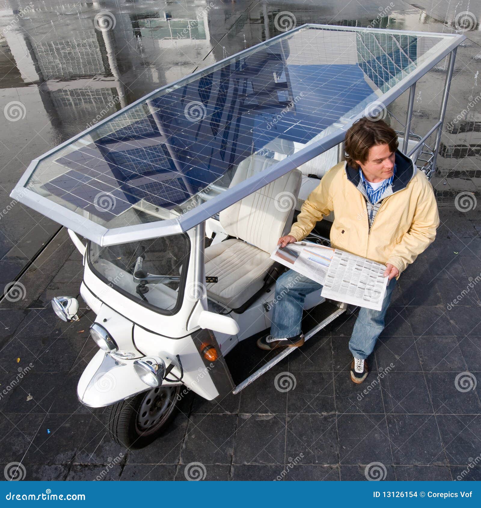 Solar powered tuc tuc stock photo. Image of driver, fare - 13126154
