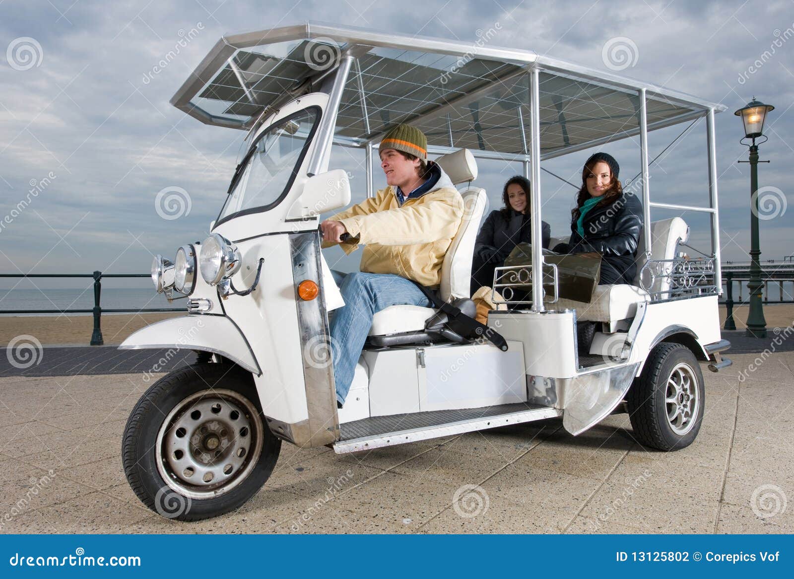 Solar Powered Tuc Tuc at the Beach Stock Photo - Image of electrical ...