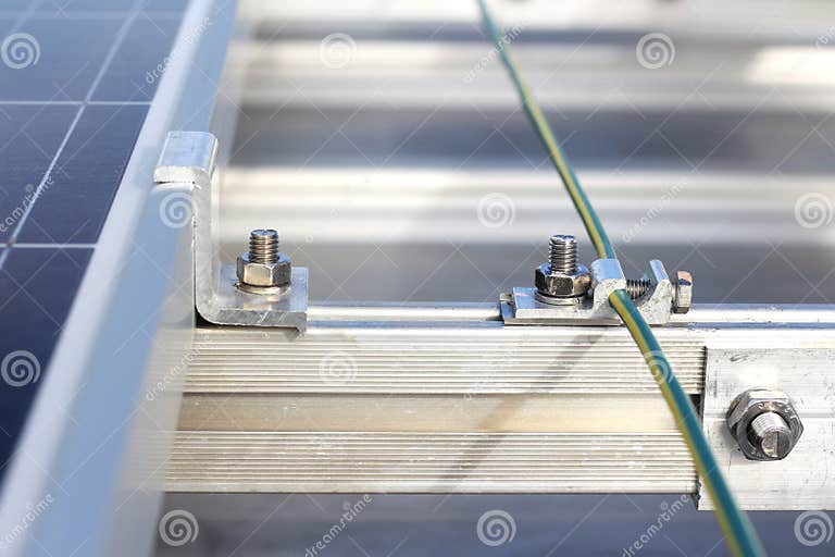 Solar PV Rooftop Grounding System Stock Image - Image of standard ...