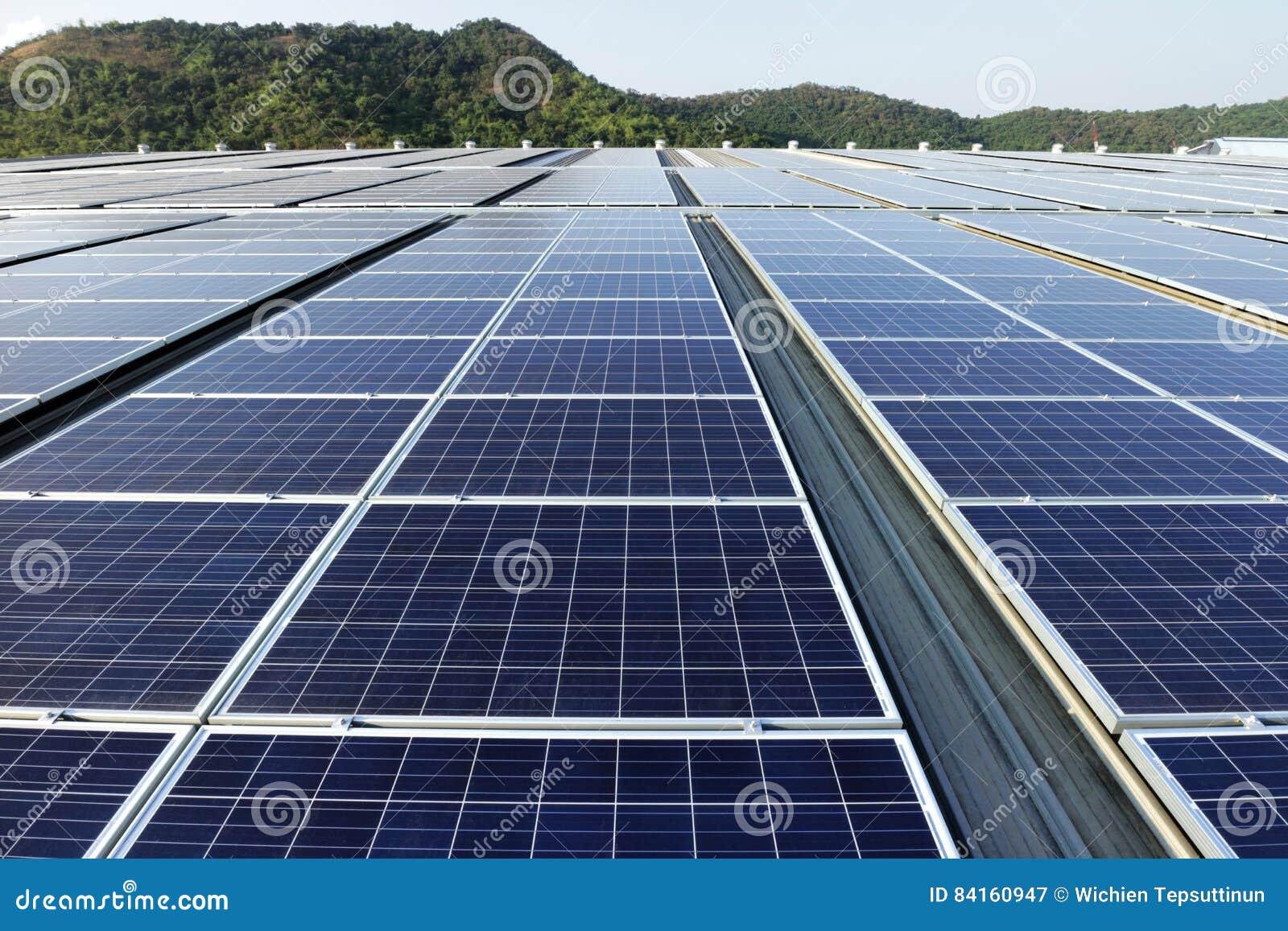 Solar PV Rooftop System Mountain Background Stock Image - Image of ...