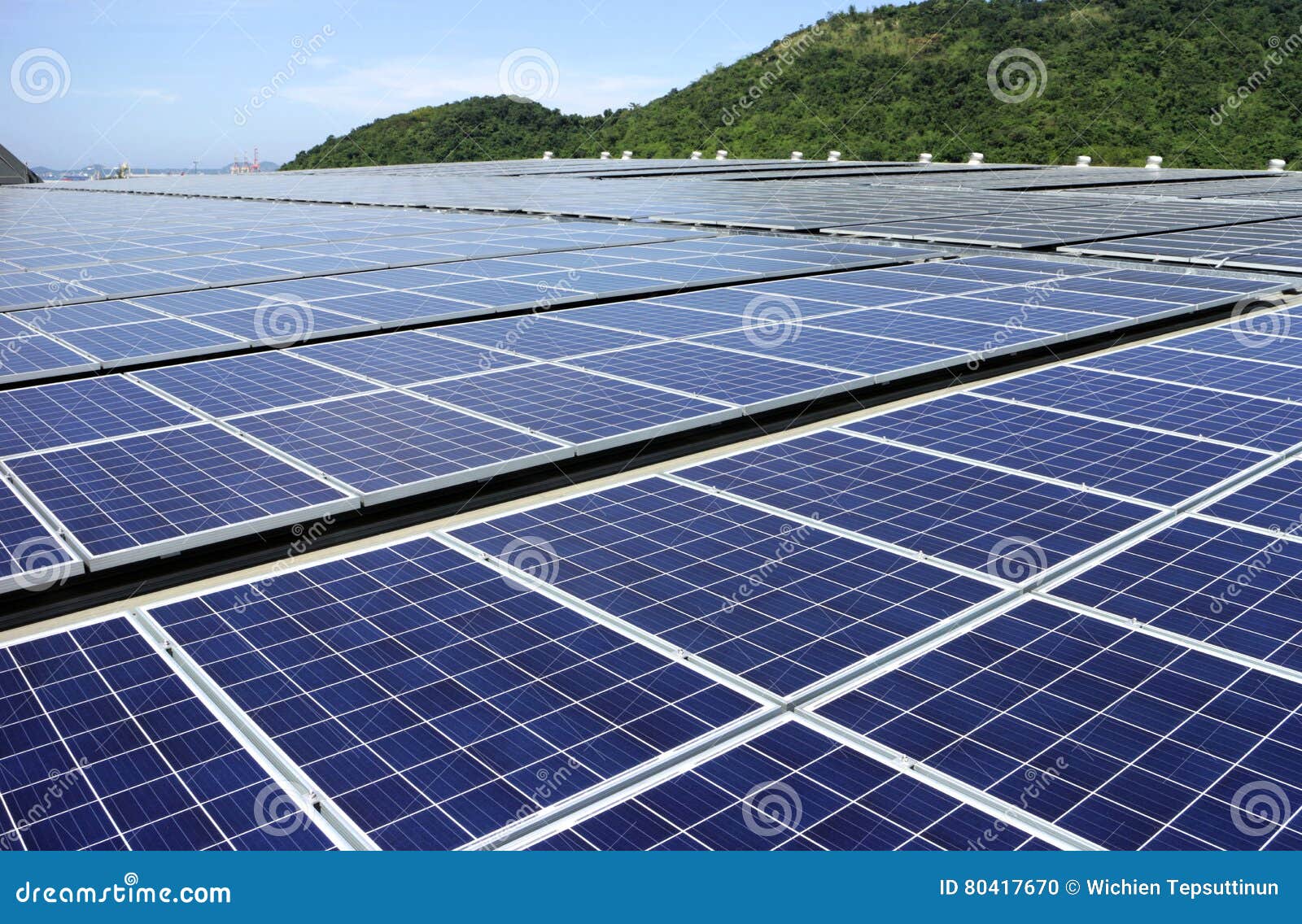 Solar PV Rooftop System Mountain Background Stock Photo - Image of ...