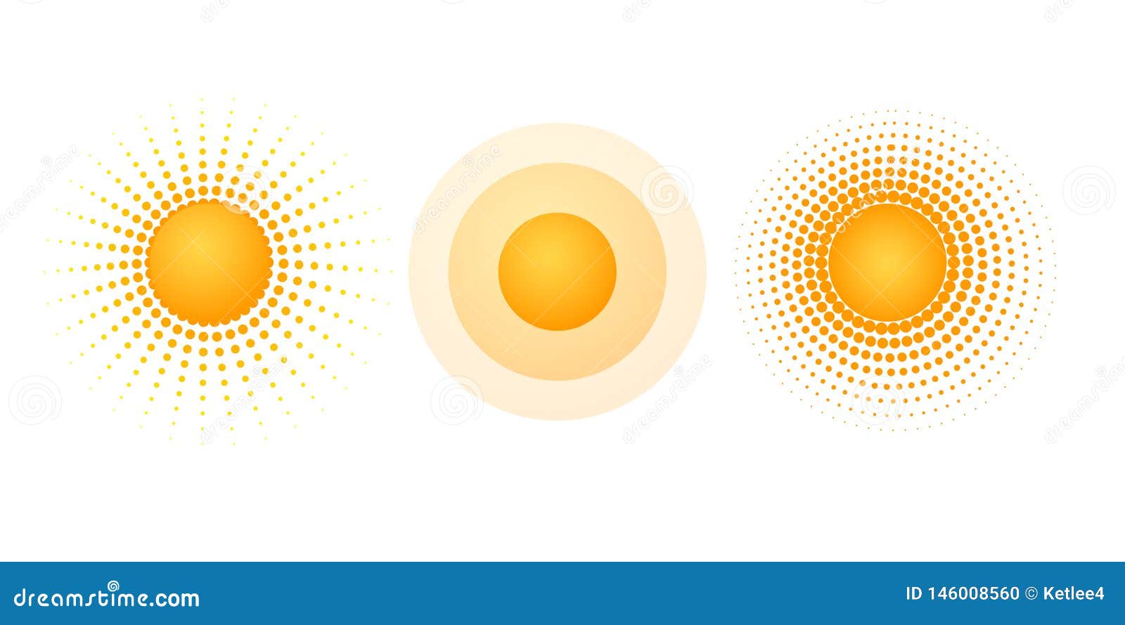 Solar Radial Pattern Orange Abstract Banner from Dot Sun Shape Design ...